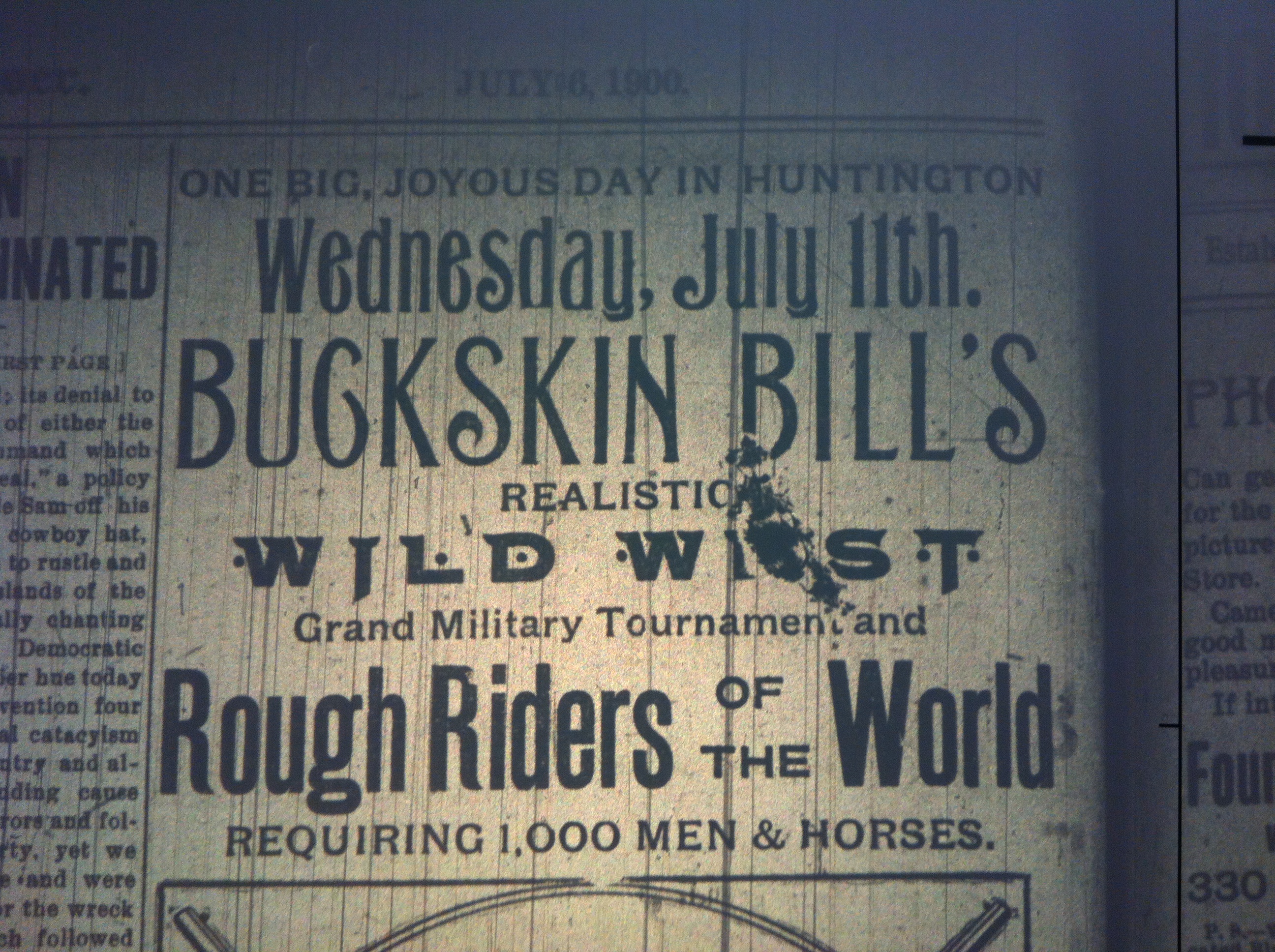 Buckskin Bill’s Wild West Arrives in Huntington, WV (1900) | Brandon ...